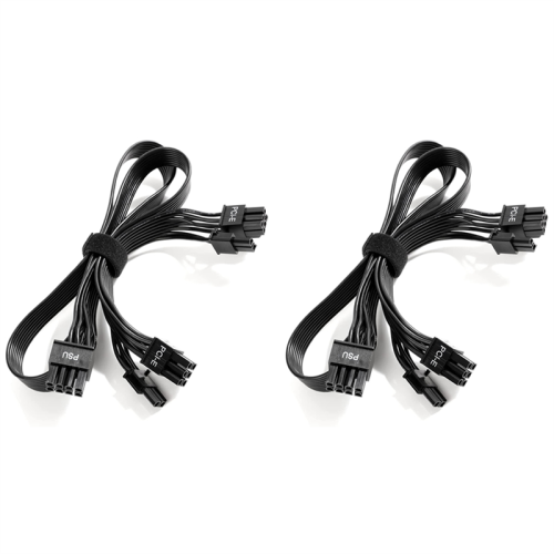 2X PSU VGA Male to Dual PCIe 8 (6+2) Pin Male PCIE GPU Power Cable for ...