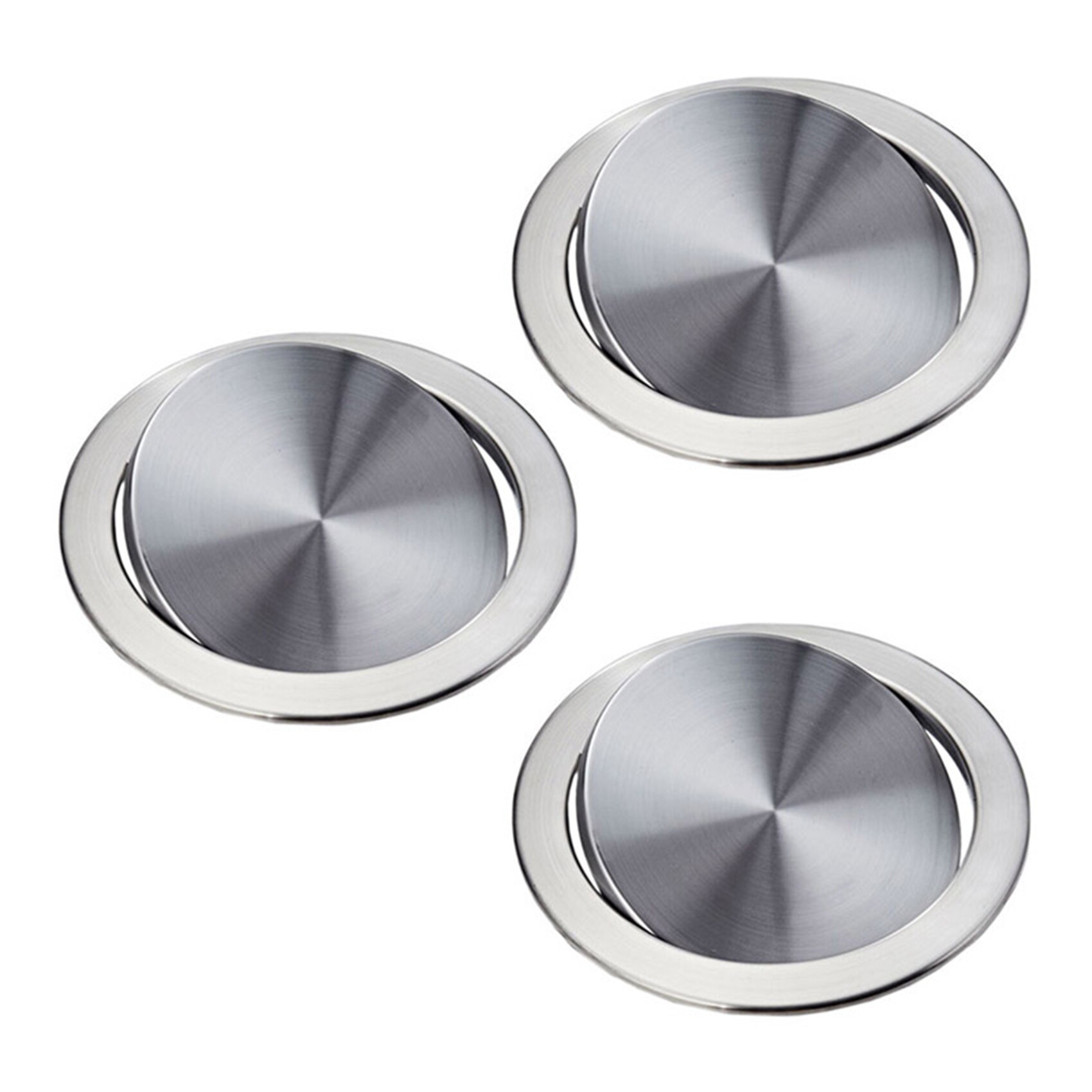 3X Stainless Steel Garbage Flap Lid Trash Bin Cover Flush Built-in ...