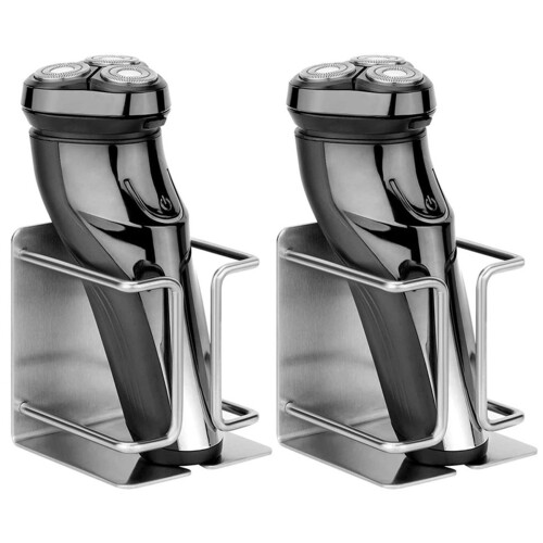 2X Electric Shaver Holder Wall-Mounted Self-Adhesive Stainless Steel ...