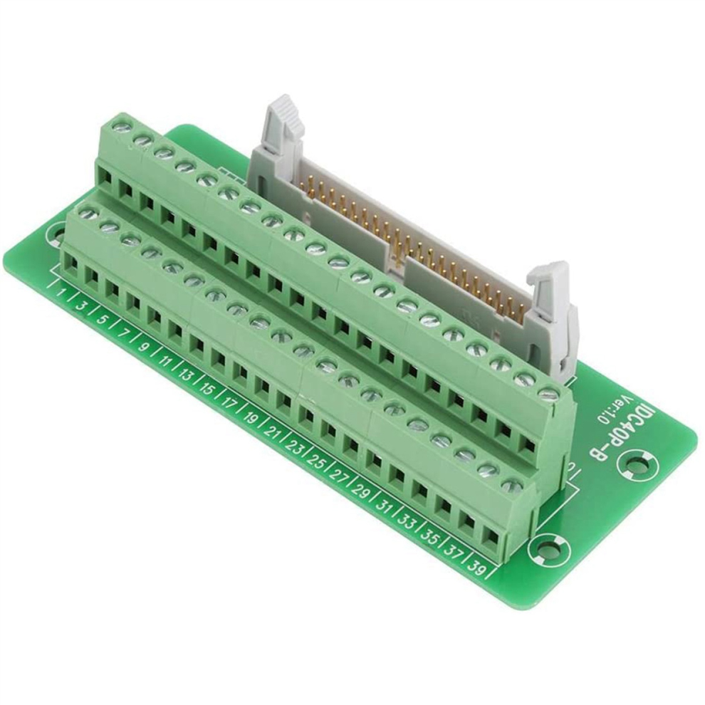 2X IDC40P 40Pin Connector Strip Breakout Board Terminal Block Plug PLC ...