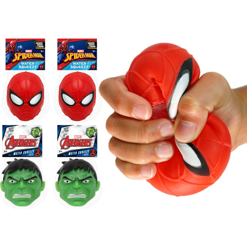 JA-RU Marvel Spiderman & Hulk Squishy Water Ball (4 Stress Balls) Super ...