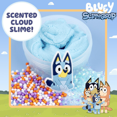 Official Bluey SLIMYGLOOP Mix'Ems Pre-Made Cloud Slime Bubblegum Scent ...