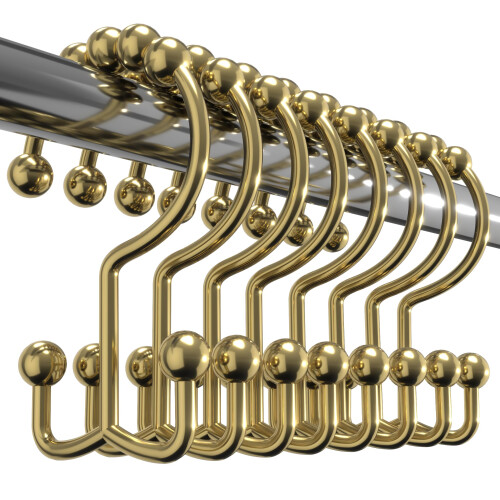 Utopia Bedding - Ganchos dobles para cortina de ducha (dorados, de ...