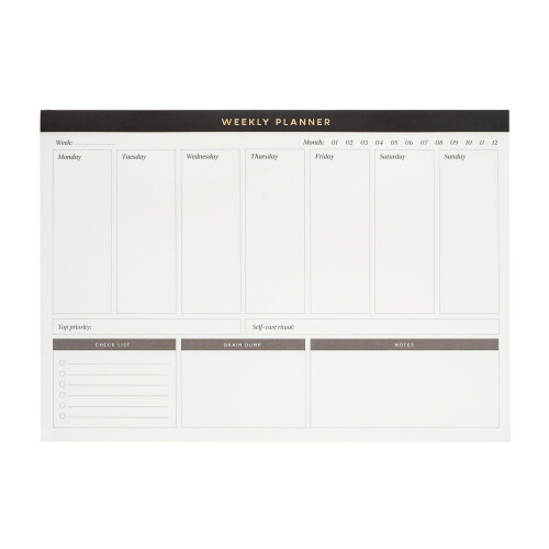 Weekly Planner - Basic Studio / 64 Tear Off Pages, A4 Planner, Desk ...