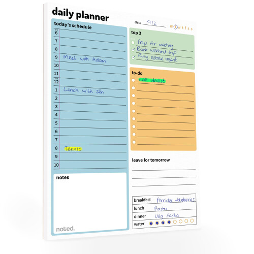 Daily Planner Pad – Undated To Do List - A5 Desk Pad with 52 sheets ...