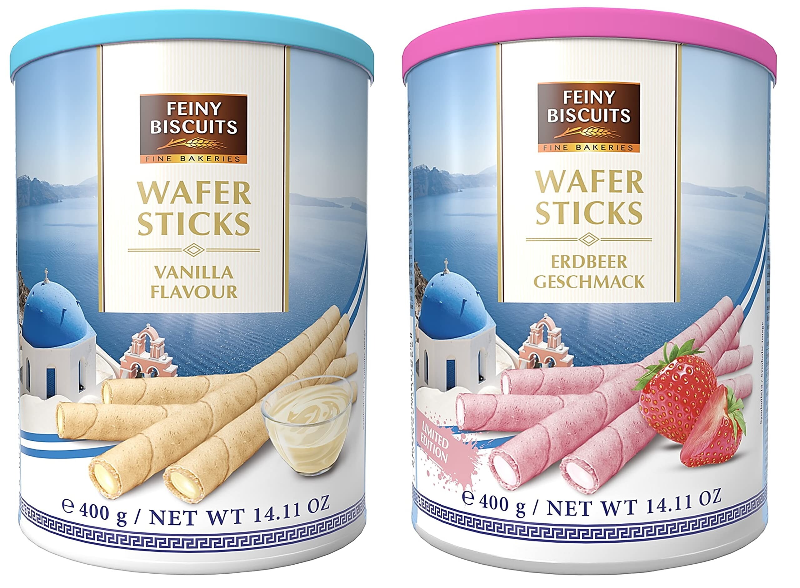 2 Pack Wafer Rolls Selection (400g x 2) - Strawberry flavoured cream ...