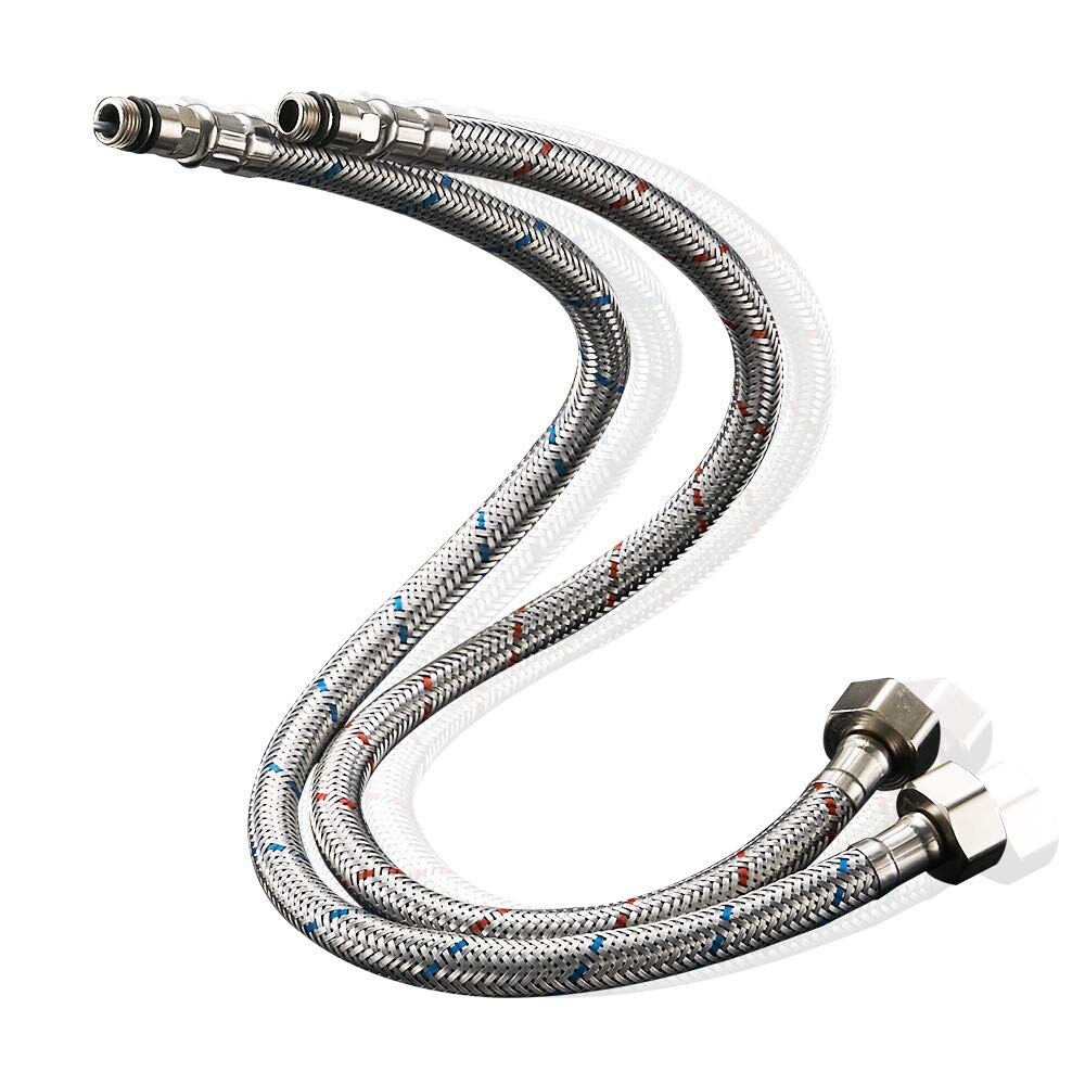 Pack of 2 Kitchen/Basin Monobloc Mixer Tap Connectors Flexi Pipes Tails British Standard Pipe ...