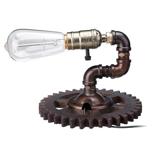 Loft lndustrial Steam Punk Wall Lamp Iron Rust Water Pipe Retro Wall ...