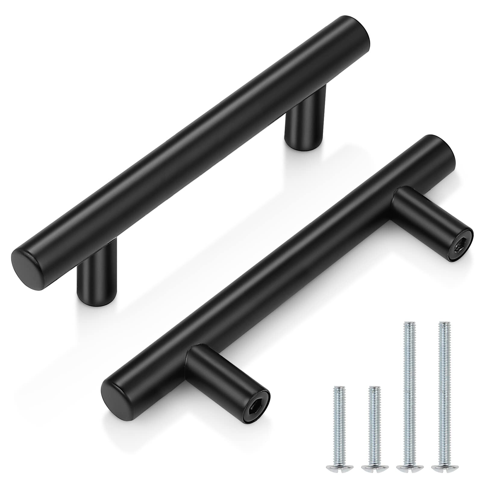 Probrico (15 Pack Flat Black Modern Cabinet Handles 3 Inch Hole Centers ...