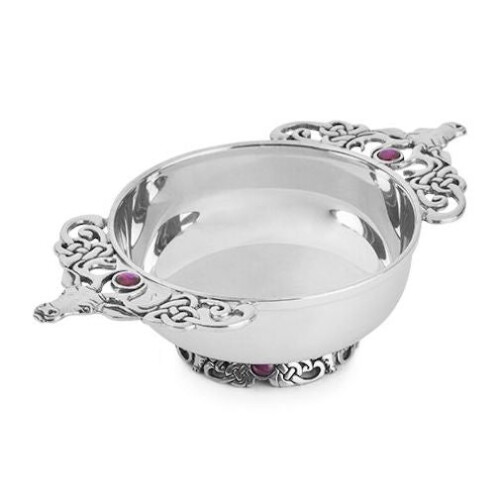 Stunning Pewter Scottish Stag Toasting Celebration Quaich With Purple ...