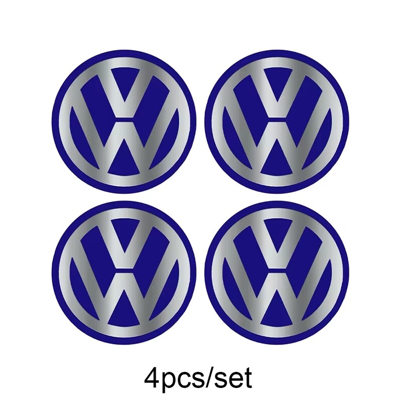 (Blue) 4Pcs 56mm Aluminum Emblem Car Wheel Center Hub Caps Sticker For ...