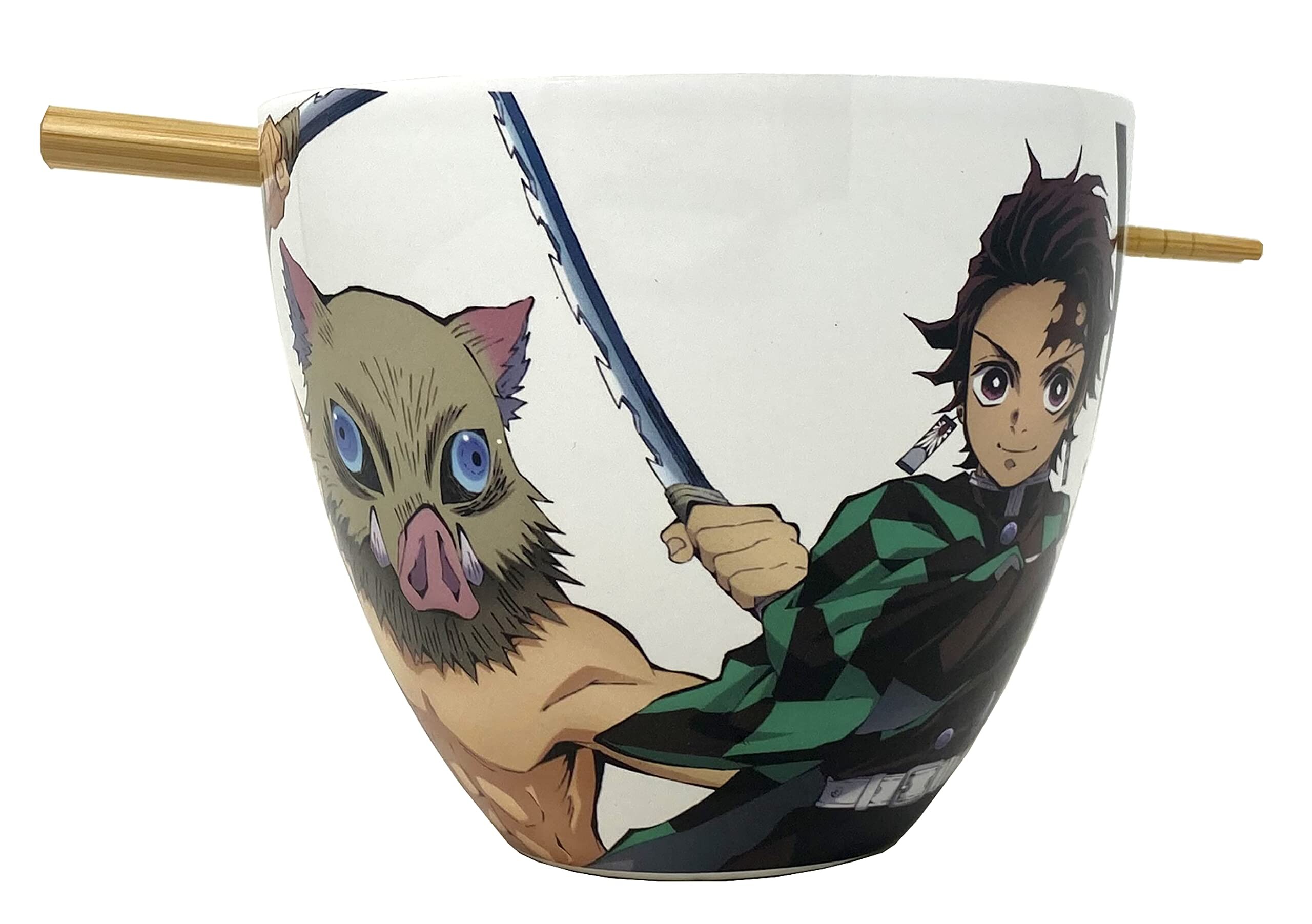 JUST FUNKY Demon Slayer Ramen Bowl with Chopsticks 16 Ounce Anime Ramen ...