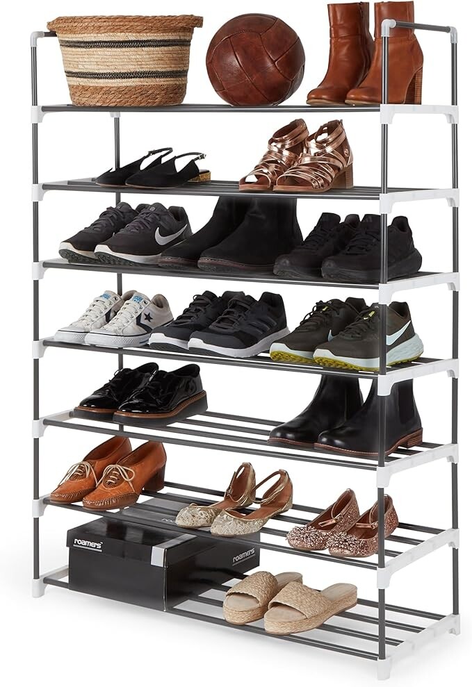 KEPLIN 7 Tier Metal Shoe Rack, Space Saving Slim Shoe Racks Storage ...