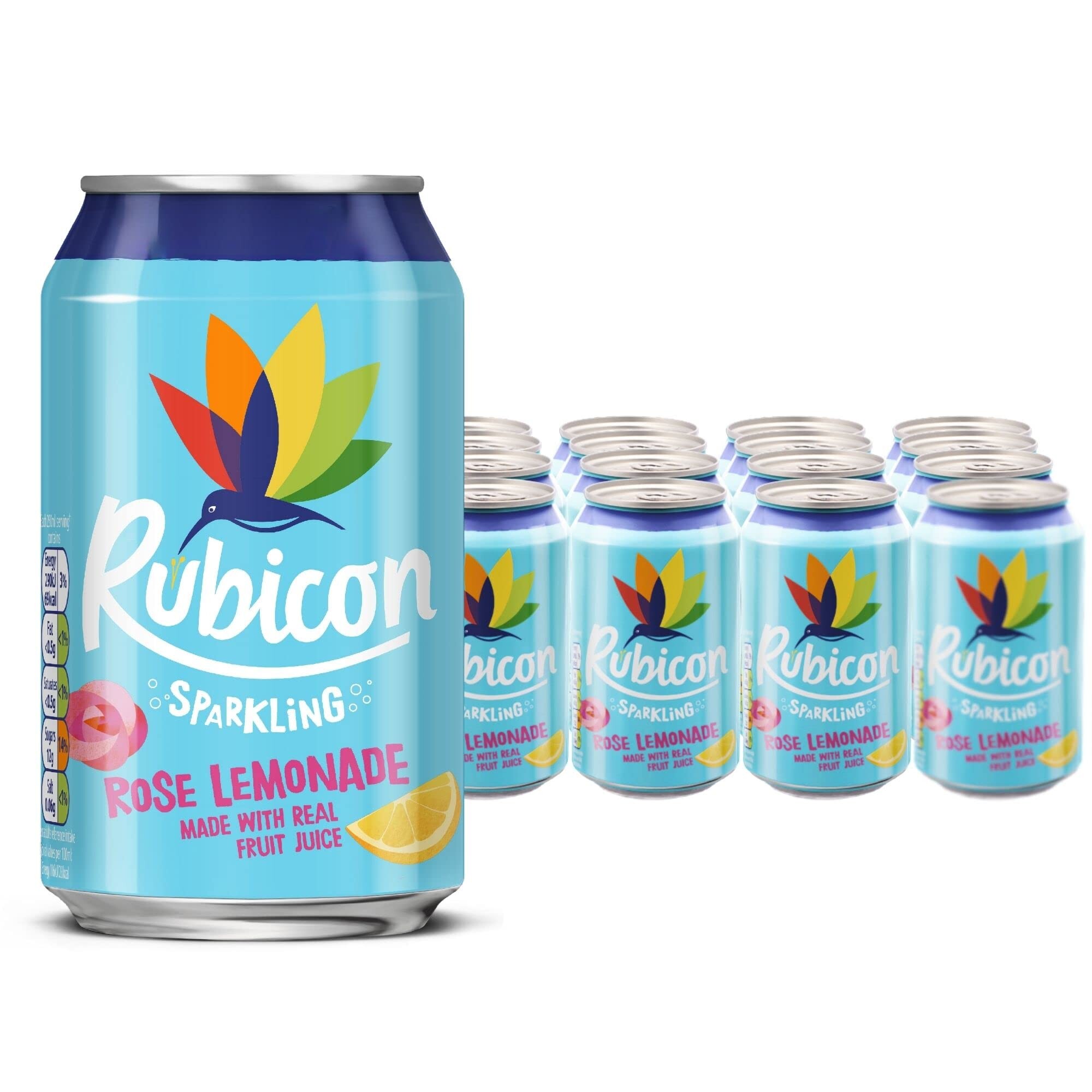 Rubicon 24 Pack Sparkling Rose Lemonade, Flavoured Fizzy Drink, Refresh ...