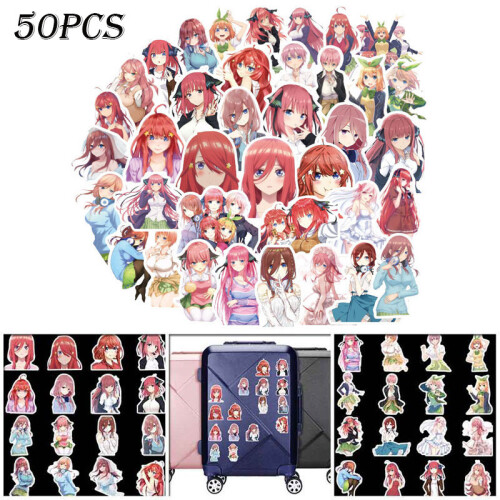 The 50pcs Quintessential Quintuplets Cute Cartoon Stickers For Laptop ...