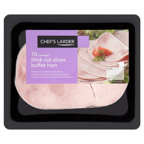 Chef's Larder 10 (Average) Thick Cut Slices Buffet Ham 500g (Case of 6 ...