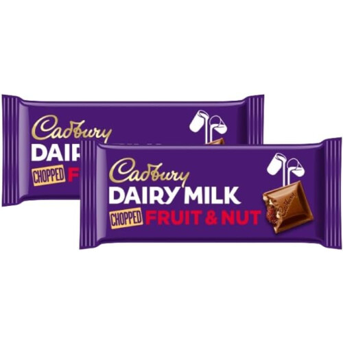Chocolate Bar Bundle with 2 x Cadbury Fruit & Nut Chocolate Bars, 95g ...