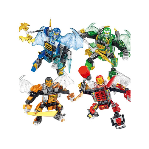 Ninjago Mech Robot X 4 Mini figures Fit Lego Hero Toy Jay Kai Cole ...