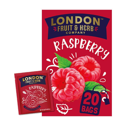 London Fruit & Herb Raspberry Rendezvous Tea, Caffeine-Free Fruit ...