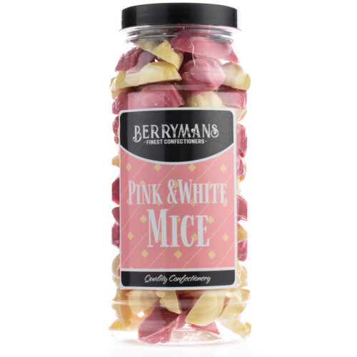 Original Pink and White Mice Strawberry & Cream Retro Sweets Gift Jar ...