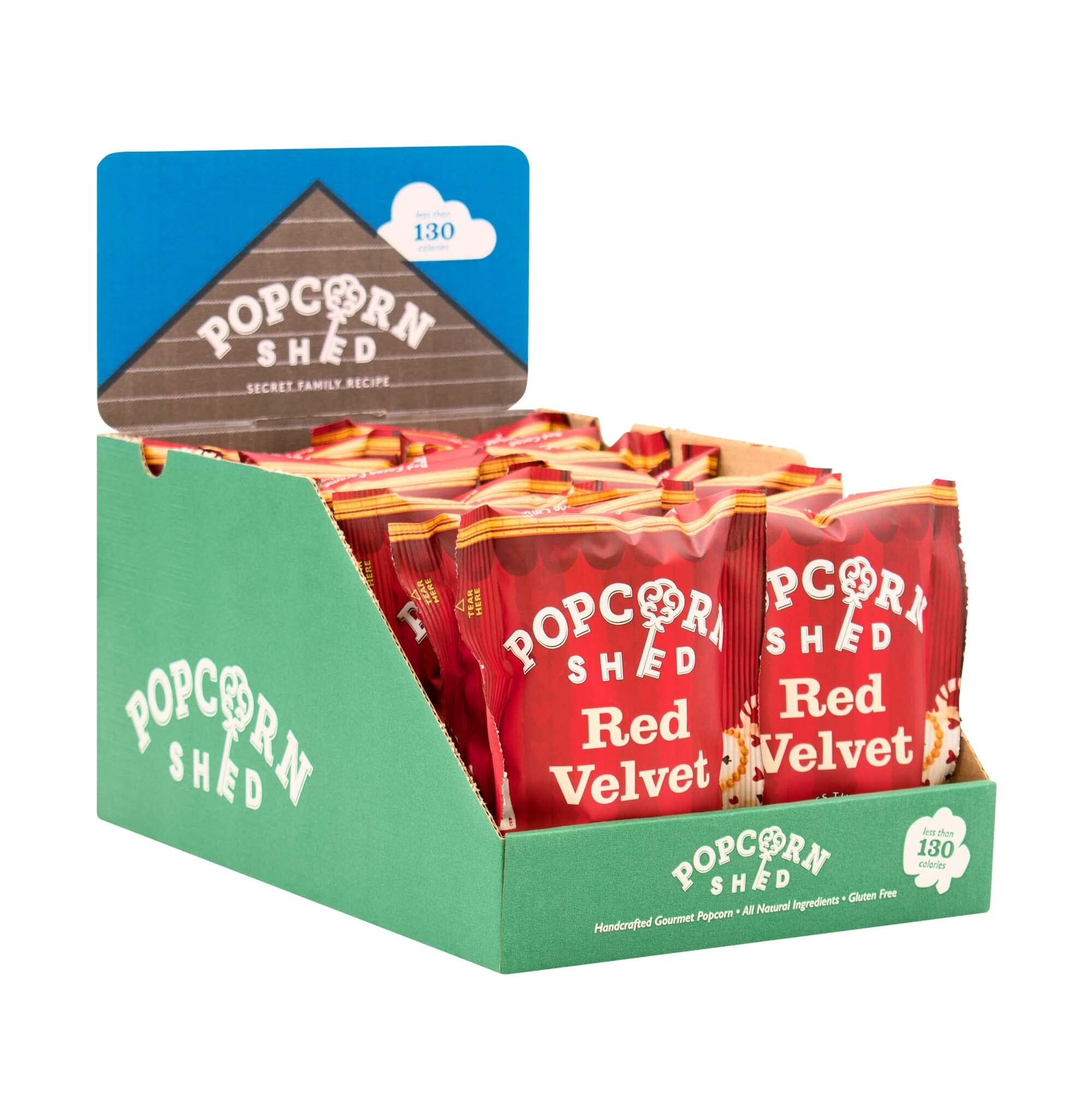 Popcorn Shed Red Velvet Popcorn Snack Pack, 24g, Pack of 16, Red Velvet ...
