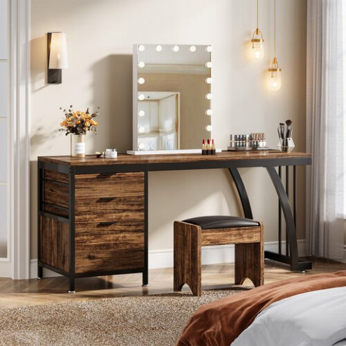 Tribesigns dressing table with 5 drawers, dressing table with drawers ...