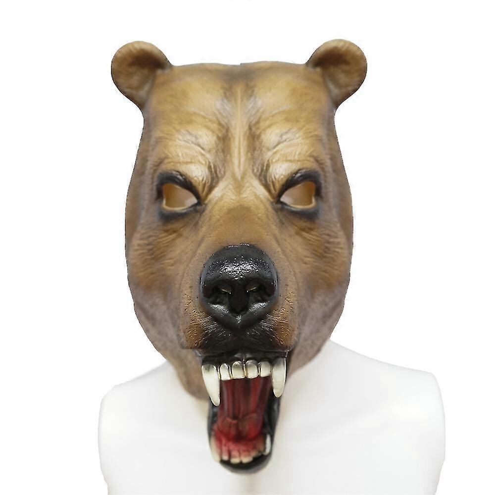 New Arrival Roaring Brown Bear Latex Mask Animal Full Head Mask Beast ...
