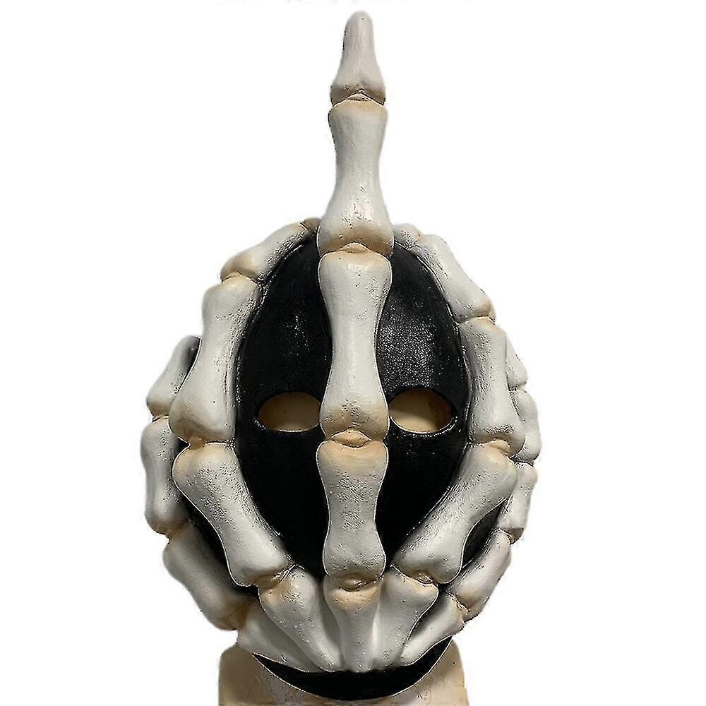 Halloween Skeleton Middle Finger Mask Full Head Cosplay Carnival Party ...