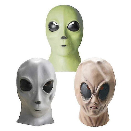 (Green) Scary Realistic Alien Costume Mask Halloween Costume For Adult ...
