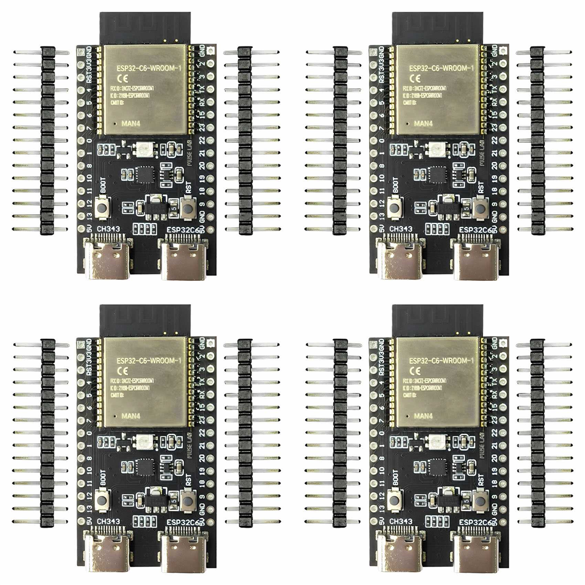 4X ESP32-C6-DevKitC-1-N4 ESP32-C6 Development Board RISC-V ESP32 WiFi ...