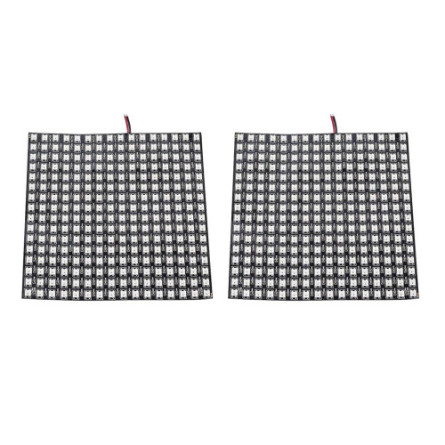 Panneau de pixels flexibles LED RVB 2X WS2812B 16X16 Module d'?clairage adressable ...