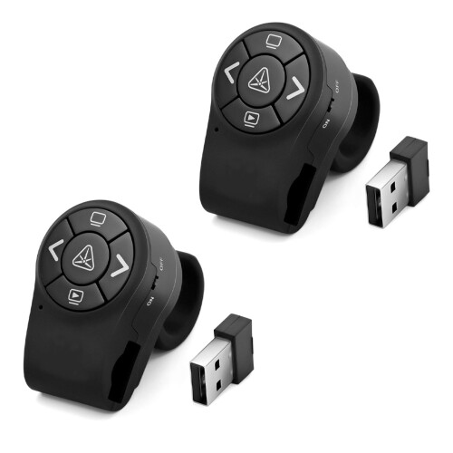 2X Wireless Presenter RF 2.4G Finger Ring Remote PowerPoint PPT Slides ...