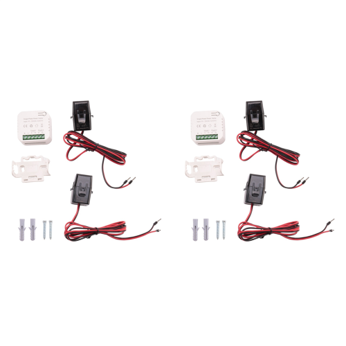 2X Tuya Smart WiFi Energiemeter 80A met Stroomtransformator Klem KWh ...