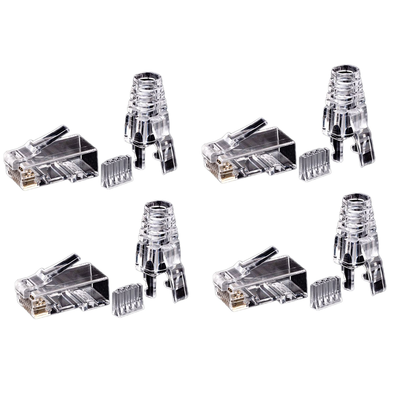200Pcs Cat6 RJ45 Connector UTP Cable Ethernet Jack 8P8C Network CAT 6 ...