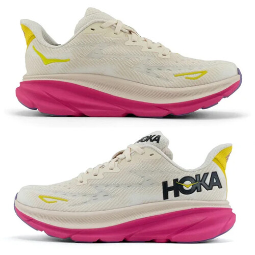 (Rose Red, UK8/EU42) HOKA ONE ONE Clitfon 9 Women Trainers Wear-resistant Platform Running Shoes ...