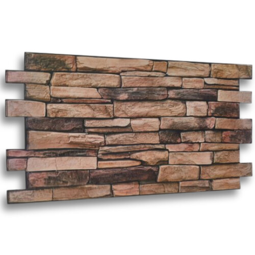 (Beige & Black Stone, Set of 10) 3D Wall Panels (96cm x 48cm ...
