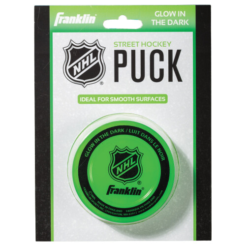 Franklin Sports Street Hockey Puck - Glow in The Dark Outdoor Hockey P ...
