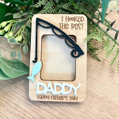 Personalized Dad Car Photo Frame Visor Clip, Custom Name I hooked the ...