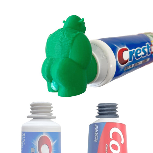 TUBECAPZ Funny Shrek Pooping Toothpaste Topper Includes 2 Adapters fo ...