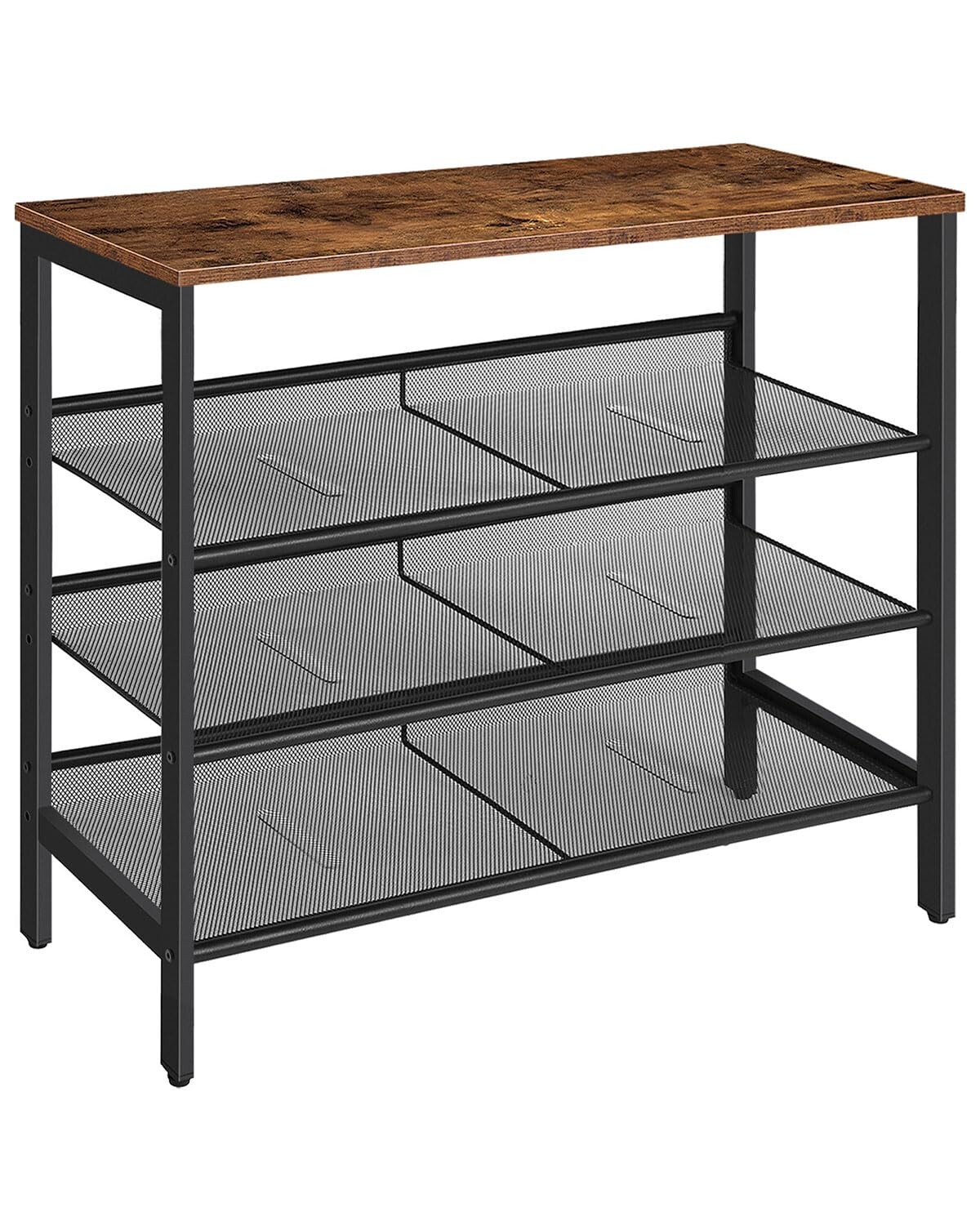 HOOBRO Industrial Shoe Rack, 4-Tier Shoe Shelf, Storage Organizer Unit ...