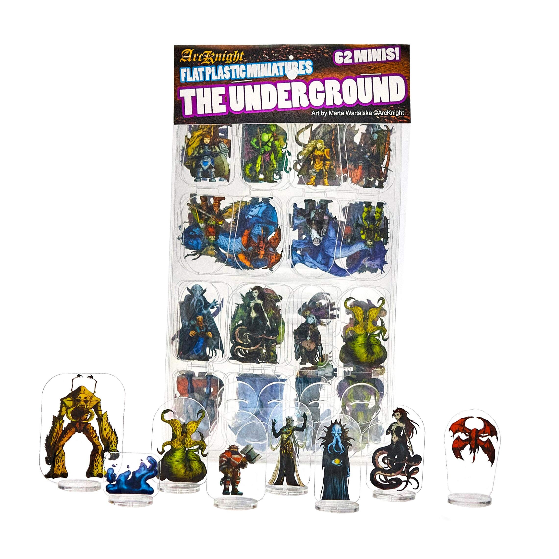 Arcknight Flat Plastic Miniatures: Underground; 62 Unique Subterranean ...
