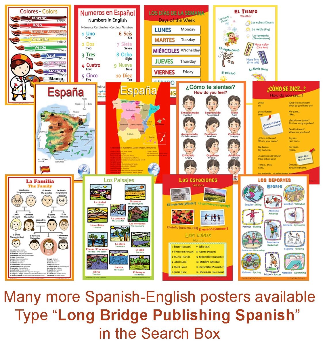 Long Bridge Publishing Spanish Language School Poster - Words About ...