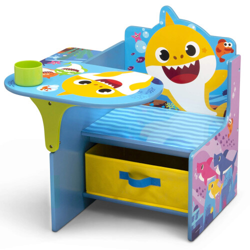 Chaise bureau Baby Shark avec bac de rangement - Ideal pour les loisirs ...