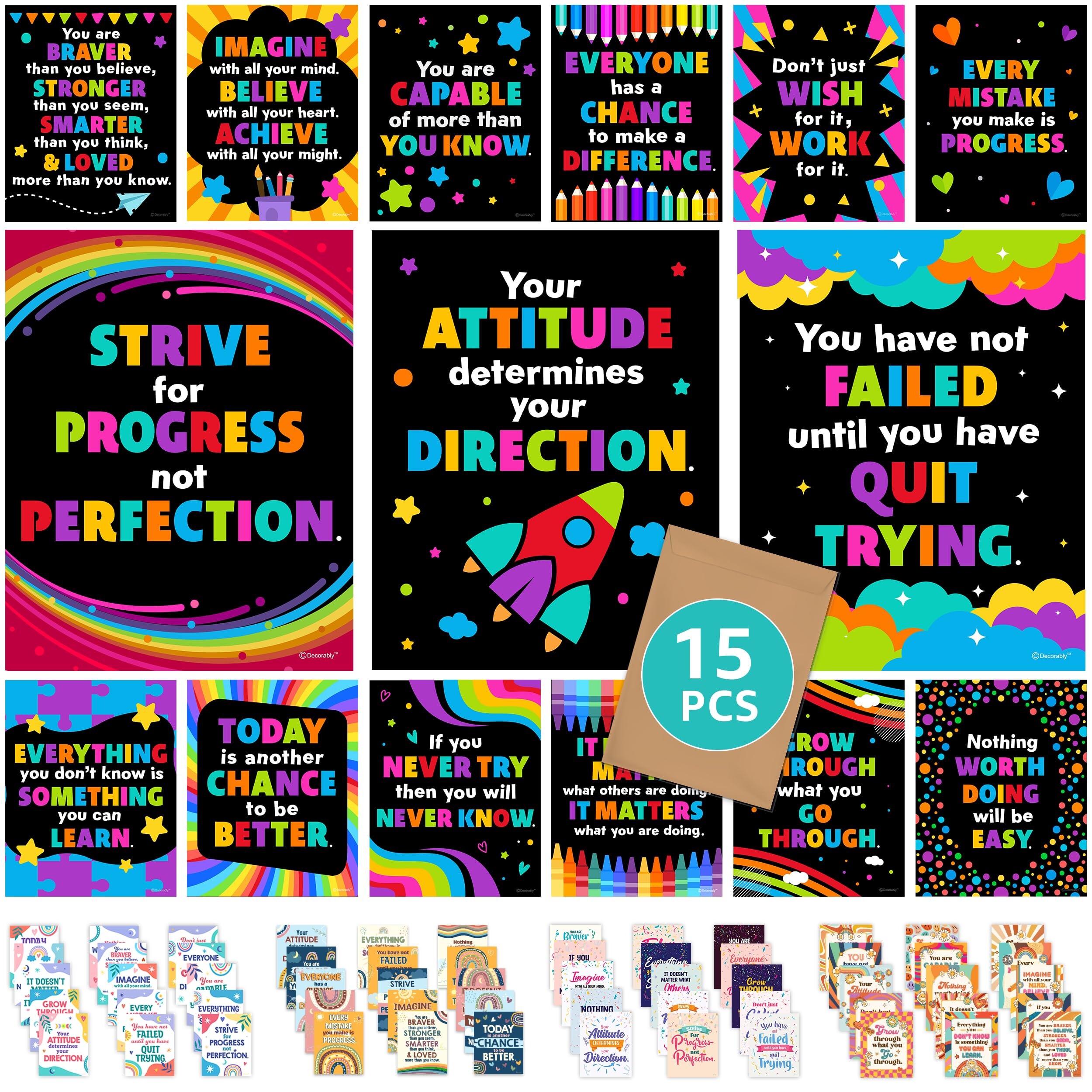 Decorably Motivational Posters for Classroom - 15 Motivational Posters ...