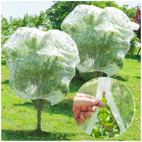 Fruit Tree Netting 6.56 x 6.56 FT Plant Netting with Zipper and ...