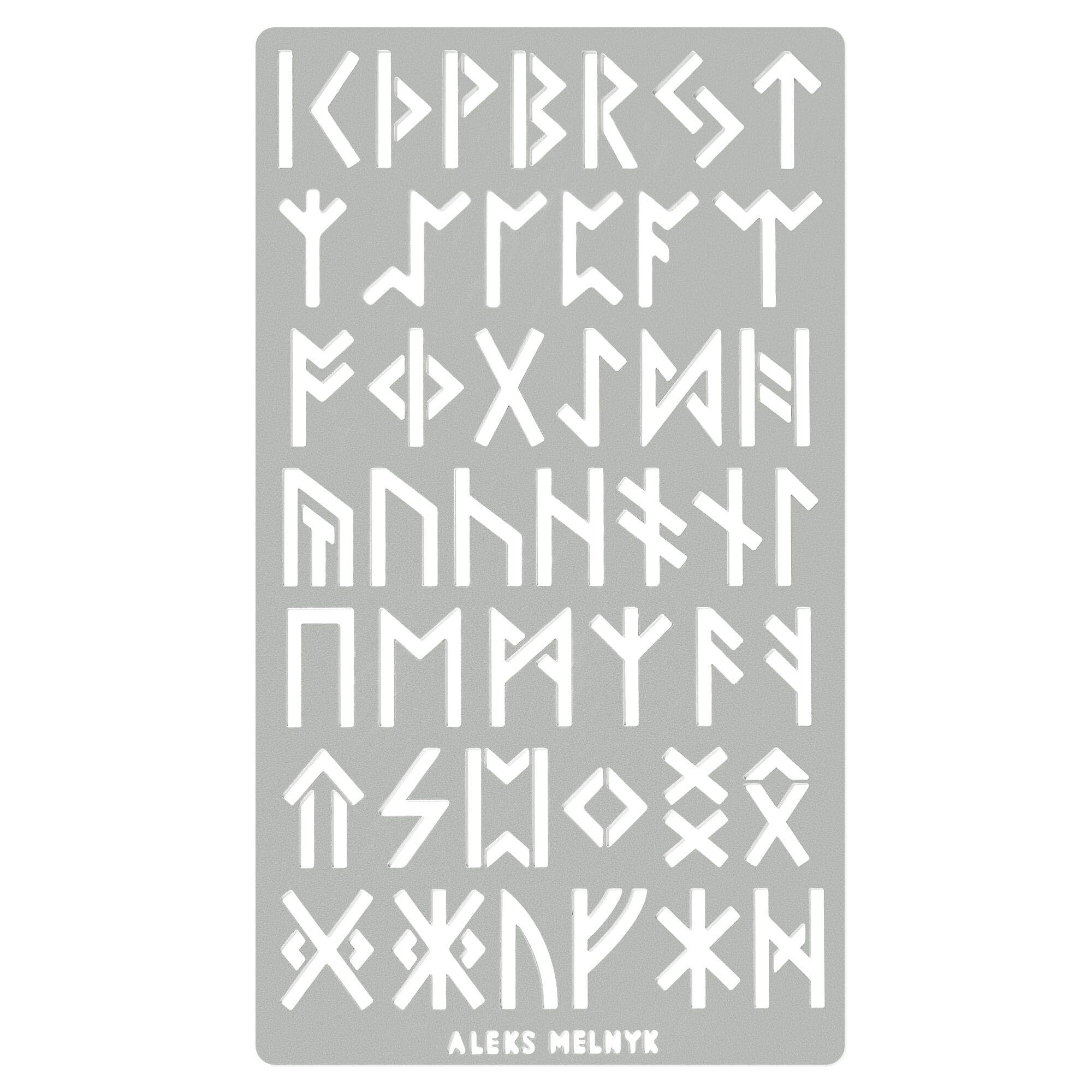 Aleks Melnyk n. 35 Stencil in metallo Rune Futhark antiche Sigillo dell ...
