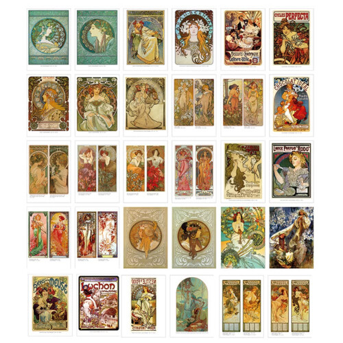 HOSTEESSCHOICE Beautiful Art Postcards set of 30 Post card of Alphonse ...