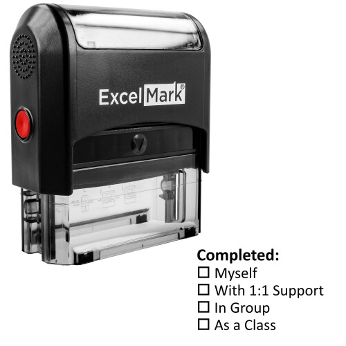 ExcelMark Rectangular Completed Teacher Stamp Self Inking - Black Ink ...