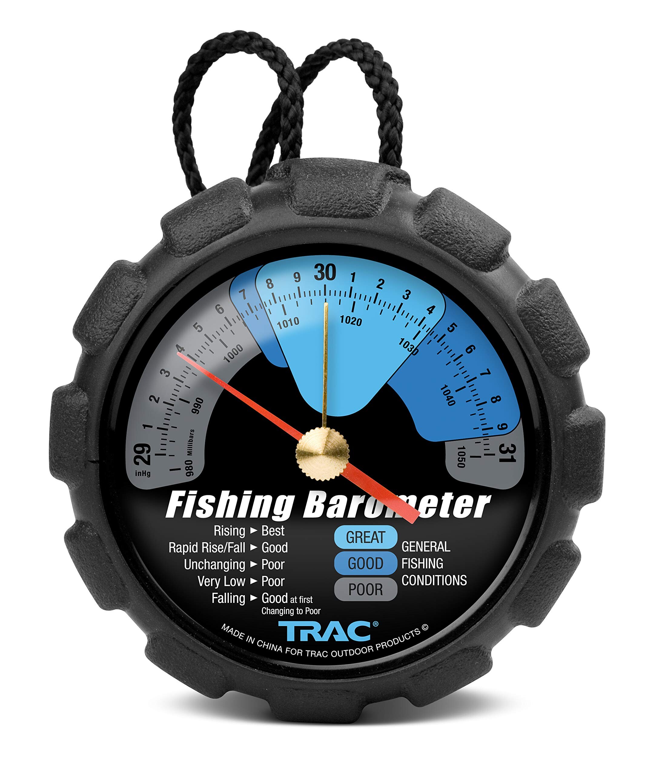 Camco TRAC Outdoors Fishing Barometer Features an Adjustable Pressure ...