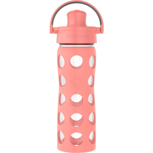 Lifefactory 16-Ounce Glass Water Bottle with Active Flip Cap and ...
